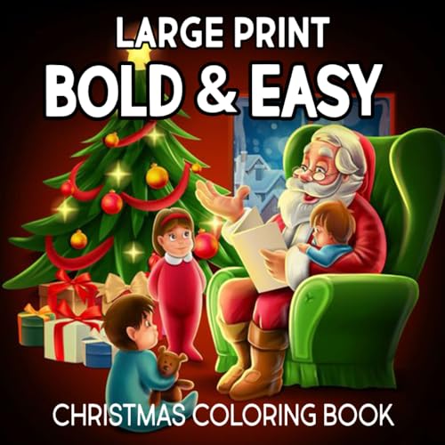 Large Print Bold & Easy Christmas Coloring Book: Simple Christmas ...