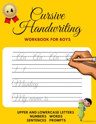 Cursive Handwriting Workbook for boys: Cursive Handwriting Workbook for ...