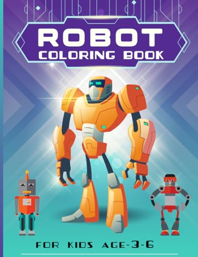 Robot Coloring book for kids: Simple Cute Illustrations Robotic ...