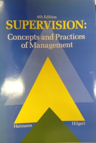 Supervision: Concepts and practices of management by Theo Haimann ...