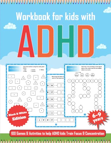 ADHD Workbook for Kids: 100 Easy Games & Activities to help ADHD kids ...