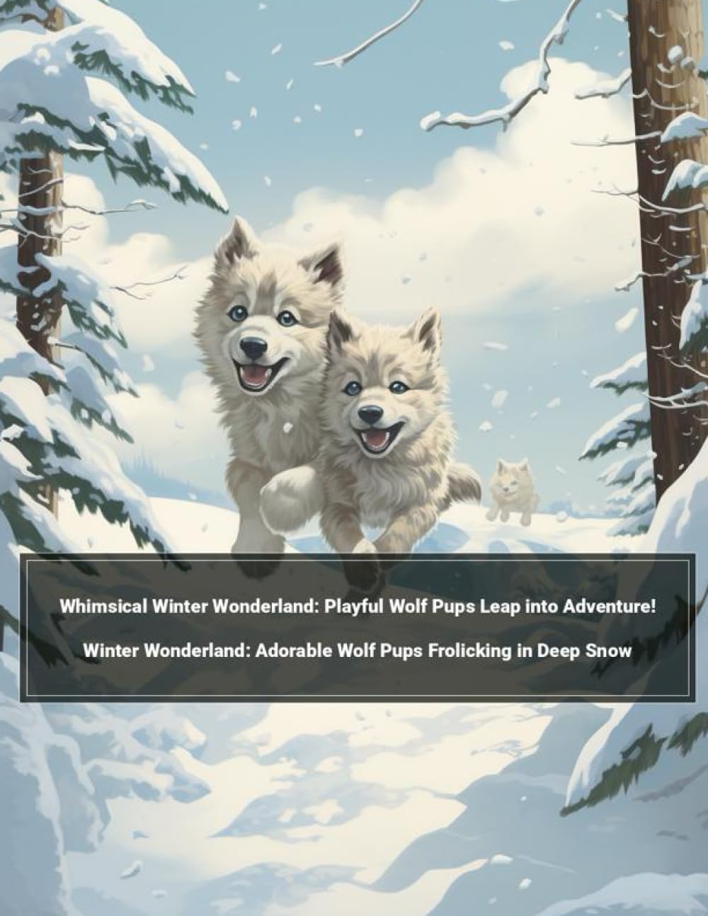Whimsical Winter Wonderland: Playful Wolf Pups Leap into Adventure ...