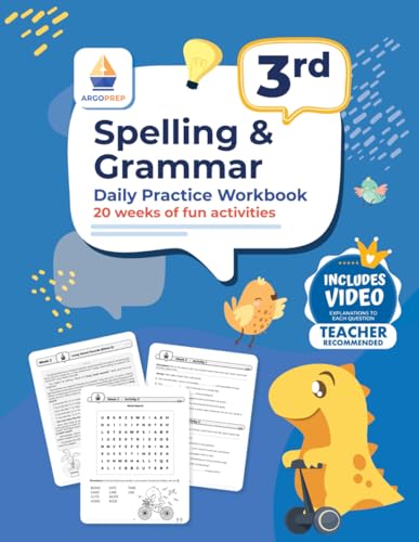 3rd Grade Spelling and Grammar Daily Practice Workbook: 20 Weeks of Fun ...