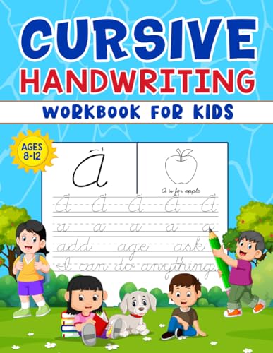 Cursive Workbook for Kids Ages 8-12: Handwriting and Coloring Adventure ...