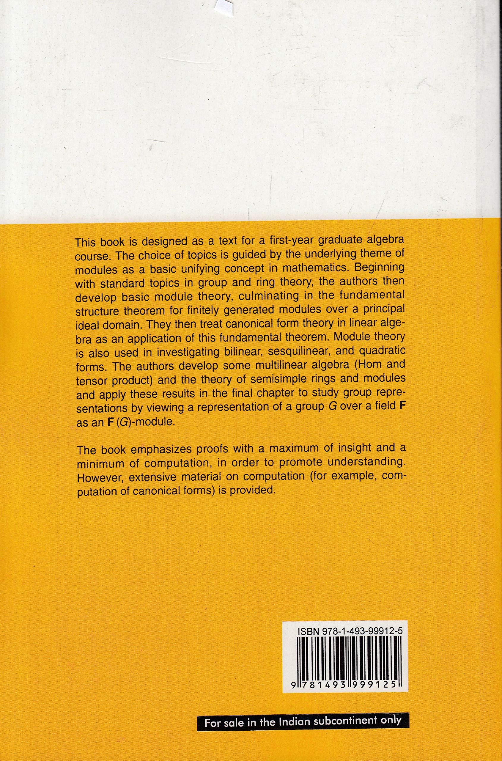 Algebra : An Approach via Module Theory by StevenH. Weintraub William A ...