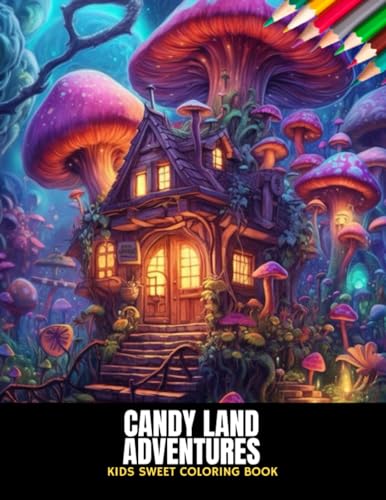 Candy Land Adventures: Kids Sweet Coloring Book, 50 Pages, 8.5 x 11 ...
