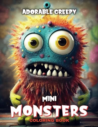 Adorable Creepy Mini Monsters Coloring Book: Colouring Pages for Adults ...