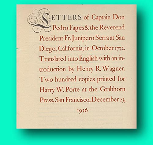 Rare Reverend President Fr / Letters of Captain Don Pedro Fages & the ...