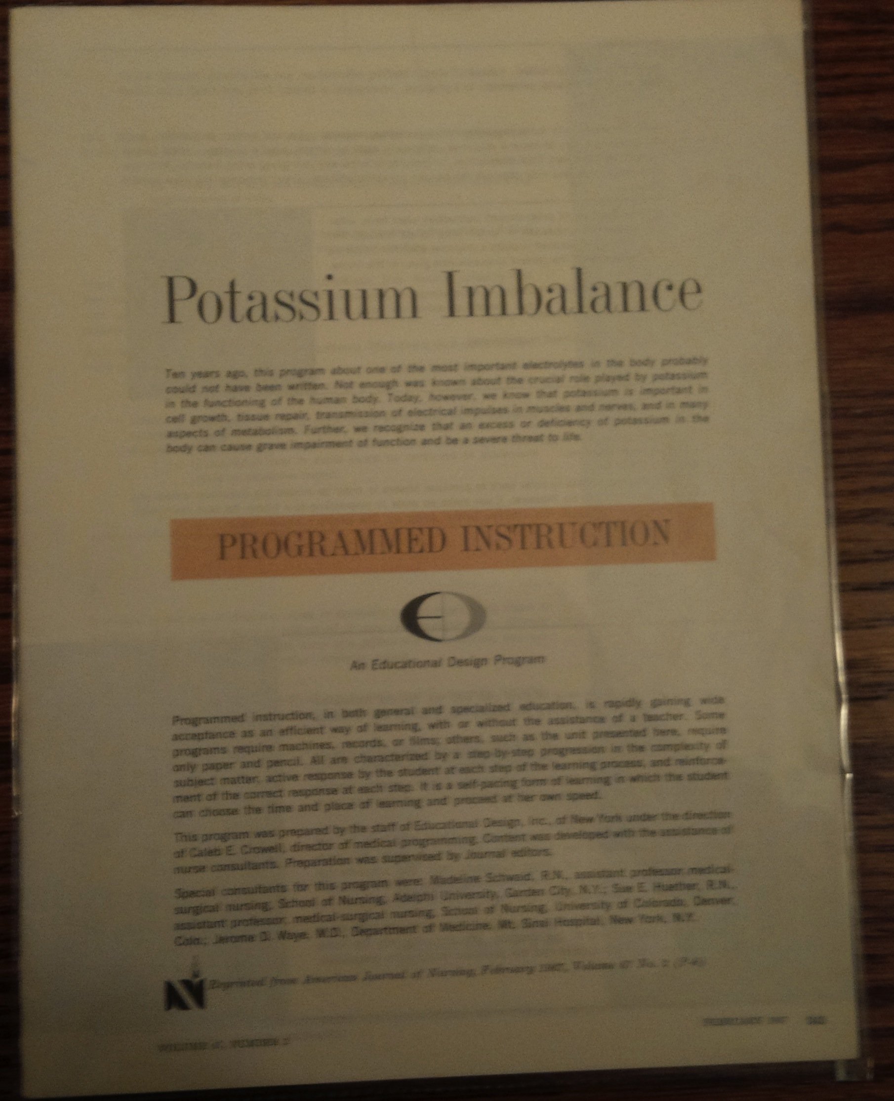 Potassium Imbalance by Caleb E. Crowell | Goodreads