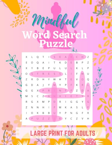 Anxiety Relief Word Search Puzzle Book For Adults: Large Print Word ...