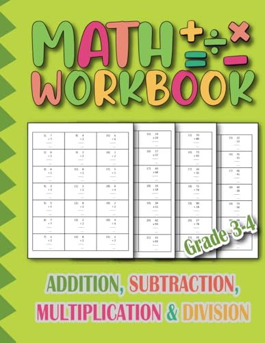 math workbook grade 3-4: Math Practice Workbook For 3rd and 4th Grade ...