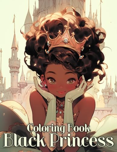 Black Princess Coloring Book: Beautiful Princesses Coloring Pages Black ...
