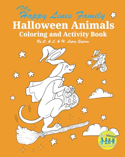 The Happy Lines Family Halloween Animals Coloring and Activity Book by ...