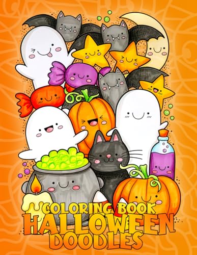 Halloween Doodles Coloring Book: Fun and Cute Spooky Coloring Pages ...