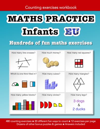Math practice Infants EU counting exercise workbook: Education ...