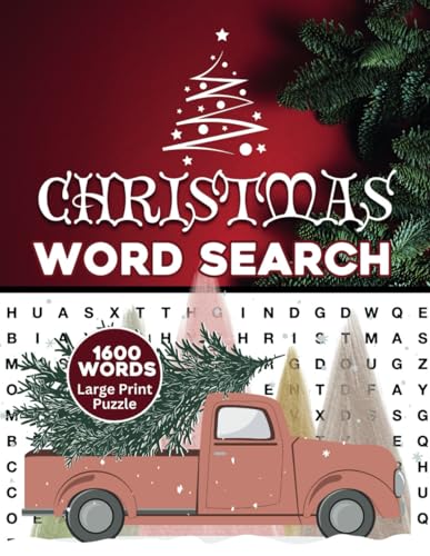 Christmas Word Search Puzzles: Large Print 1600 Christmas Holiday Words ...