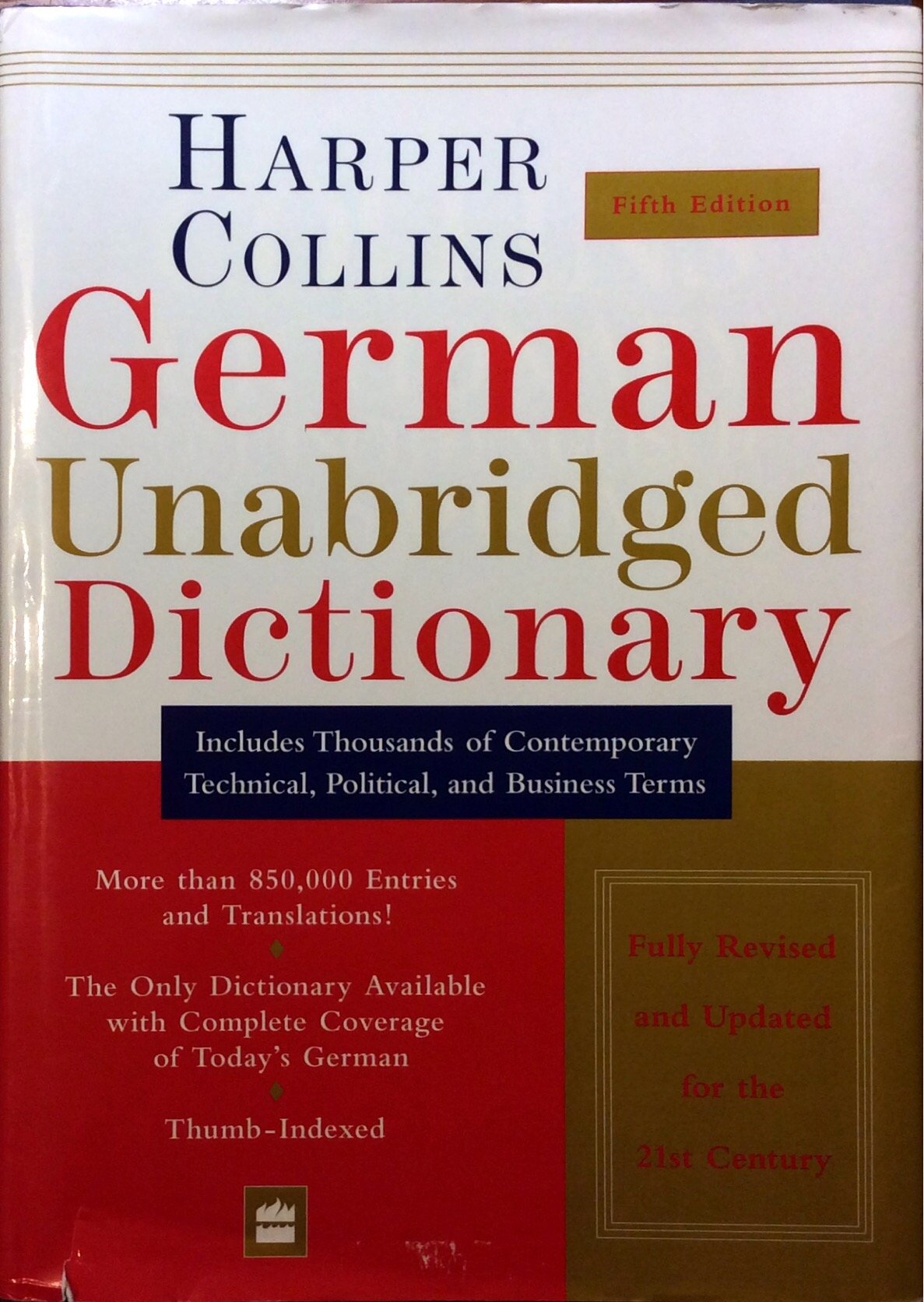 Harpercollins German Unabridged Dictionary 5TH Edition by Harper ...