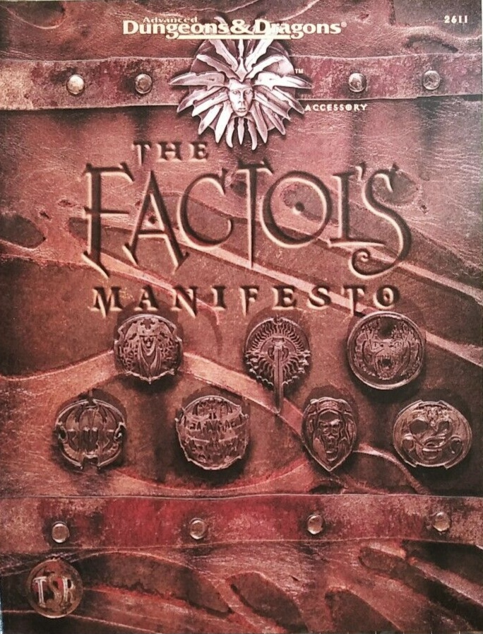 The Factol's Manifesto (AD&D, Planescape Accessory) by Dori Jean Hein ...