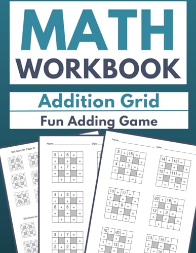 Math Workbook Addition Grid Fun Adding Game: Engaging Grid-Based ...