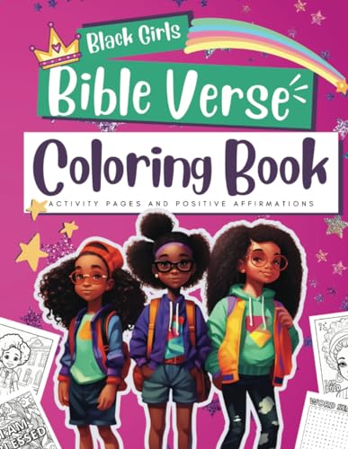 Black Girls Bible Verse Coloring Book Activity Pages and Positive ...