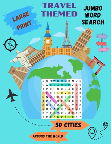 Around The World Word Search Jumbo Print: 50 Cities Around the World by ...