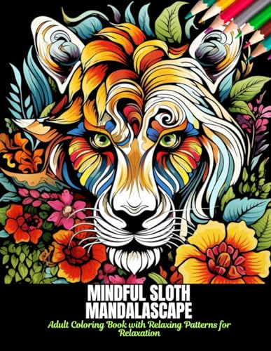 Mindful Sloth Mandalascape: Adult Coloring Book with Relaxing Patterns ...