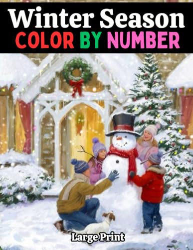 Large Print Winter Season color by number coloring book: Large Print ...
