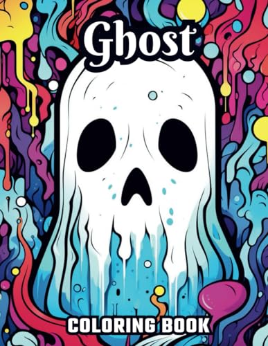 Large Print Ghost Coloring Book: Black Background: Coloring Pages ...