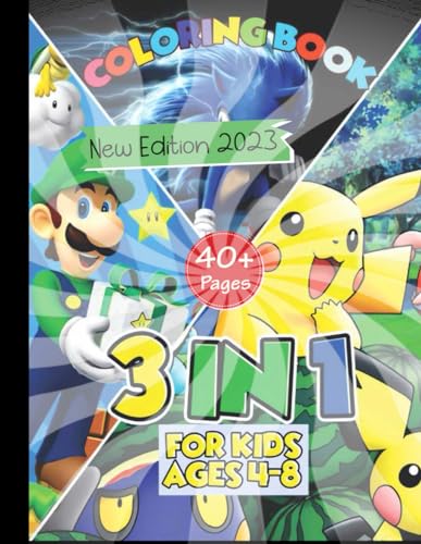 3 in 1 Coloring Book: FUNNY, EASY, BIG Coloring Book for Kids Ages 4-8 ...