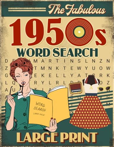 The fabulous 1950s Word Search Large Print: Large Print Book With 1500 ...