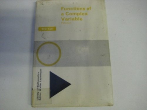 Functions of a Complex Variable by David Orme Tall | Goodreads