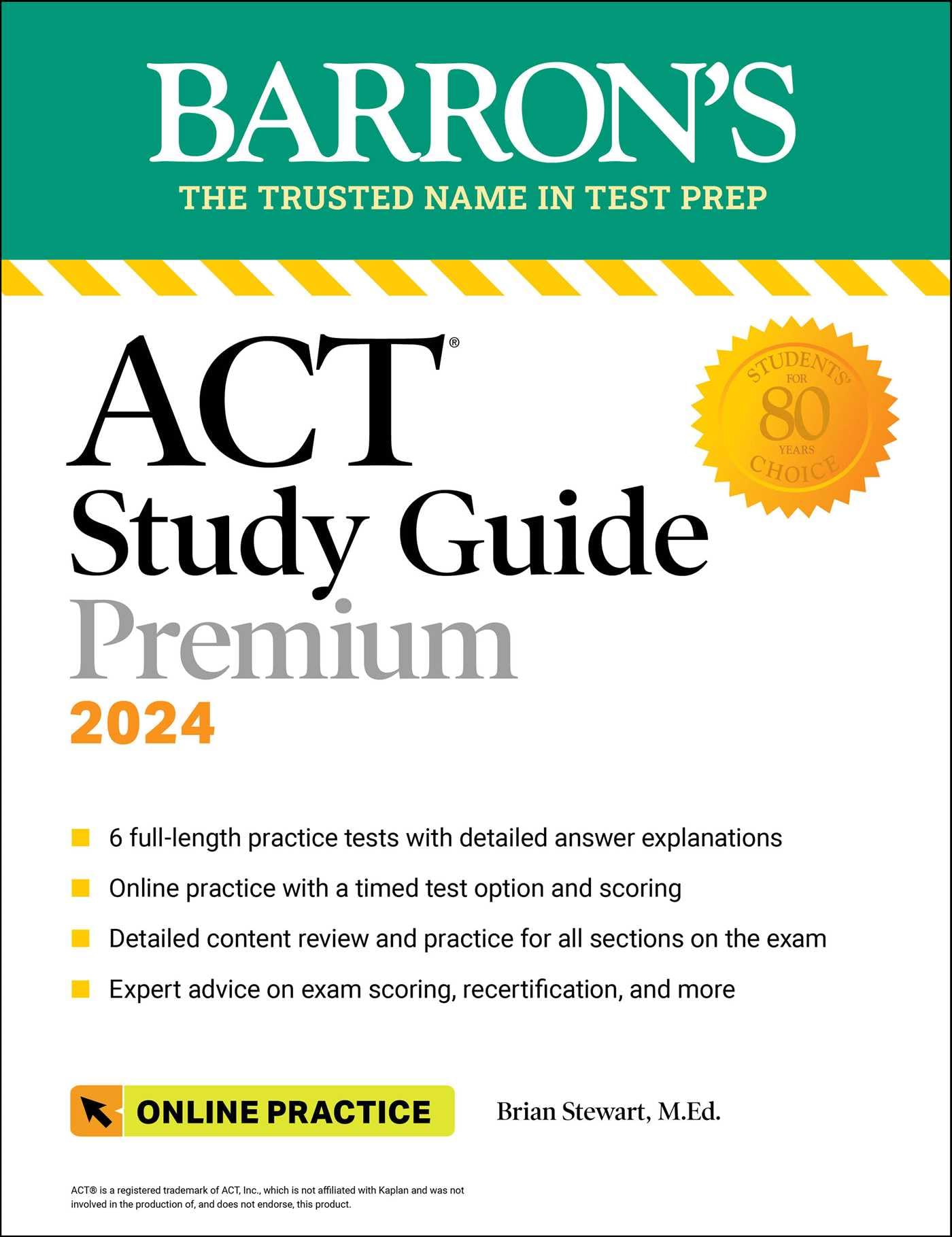ACT Study Guide Premium Prep, 2024: 6 Practice Tests + Comprehensive ...