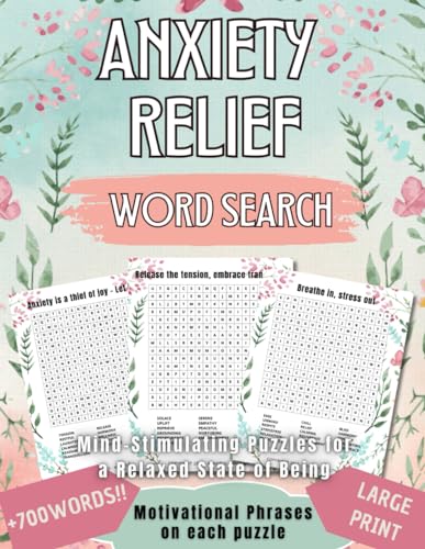 Anxiety Relief Word Search: Finding Serenity: an Inspirational and ...
