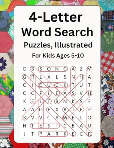 4-Letter Word Search Puzzles, Illustrated: For Kids Ages 5-10 by BJR ...
