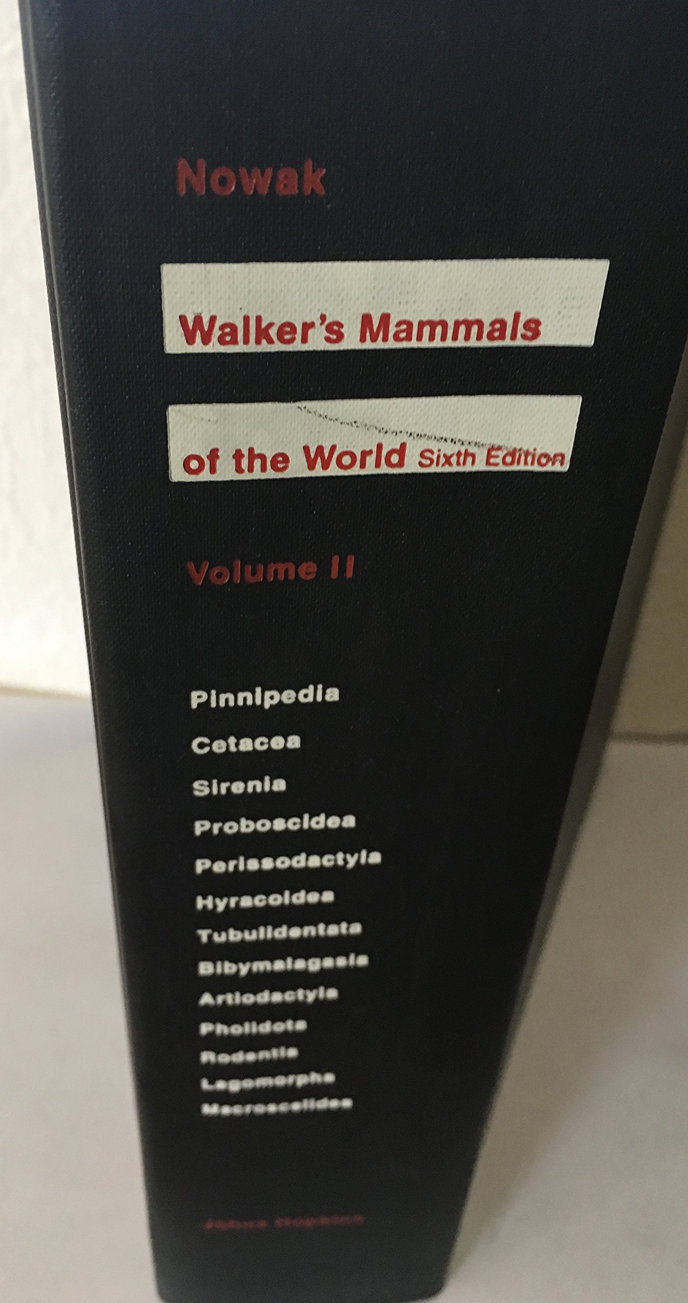Walker's Mammals of the World Volume 2 Sixth Edition by Ronald M. Nowak ...