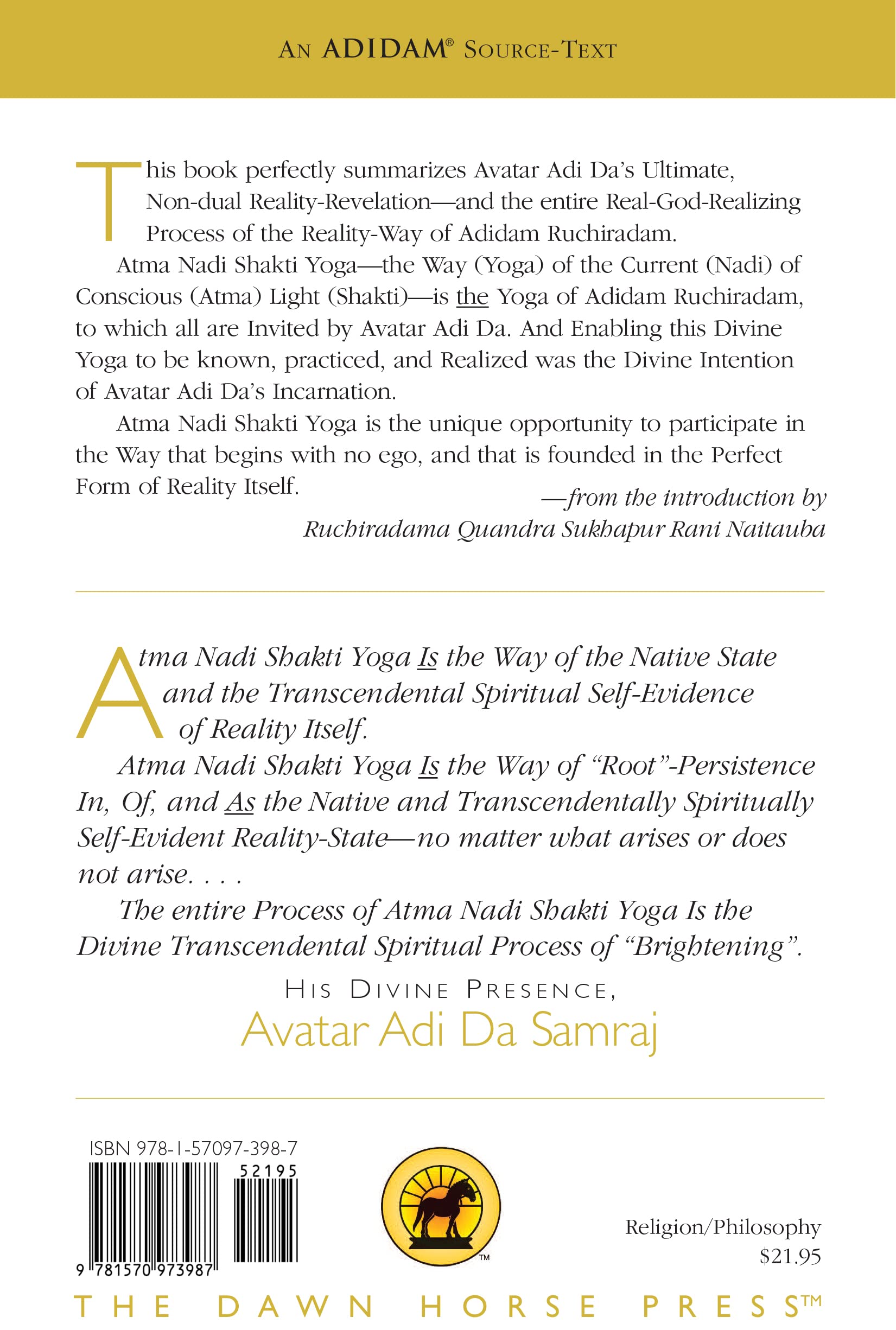 Atma Nadi Shakti Yoga (Updated and Expanded) by Adi Da Samraj | Goodreads