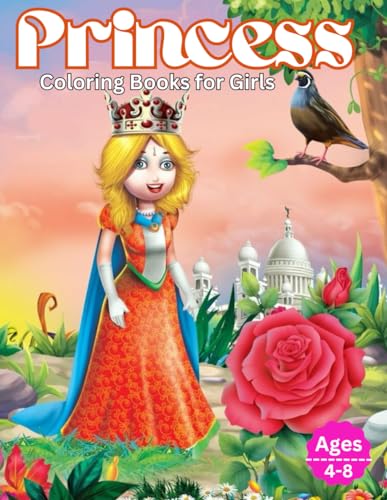 Princess Coloring Book for Girls: 50+ Unique, Cute and Fun Coloring ...