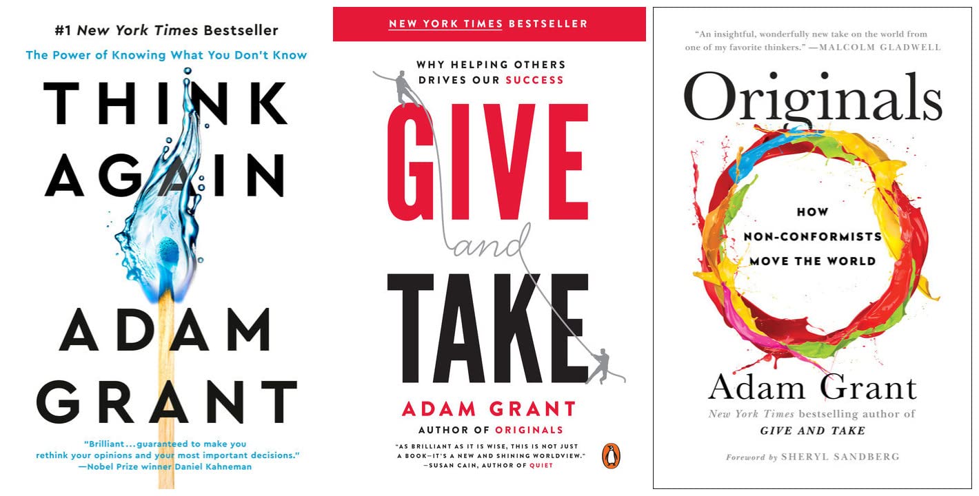 Adam Grant Bestselling 3 Books Collection - Think Again: The Power of ...