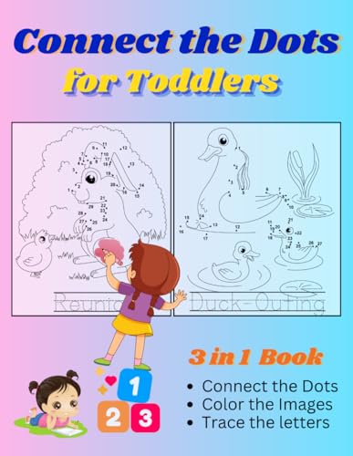 Connect the Dots Books for Toddlers: 3 in 1 Activities Connect the dots ...