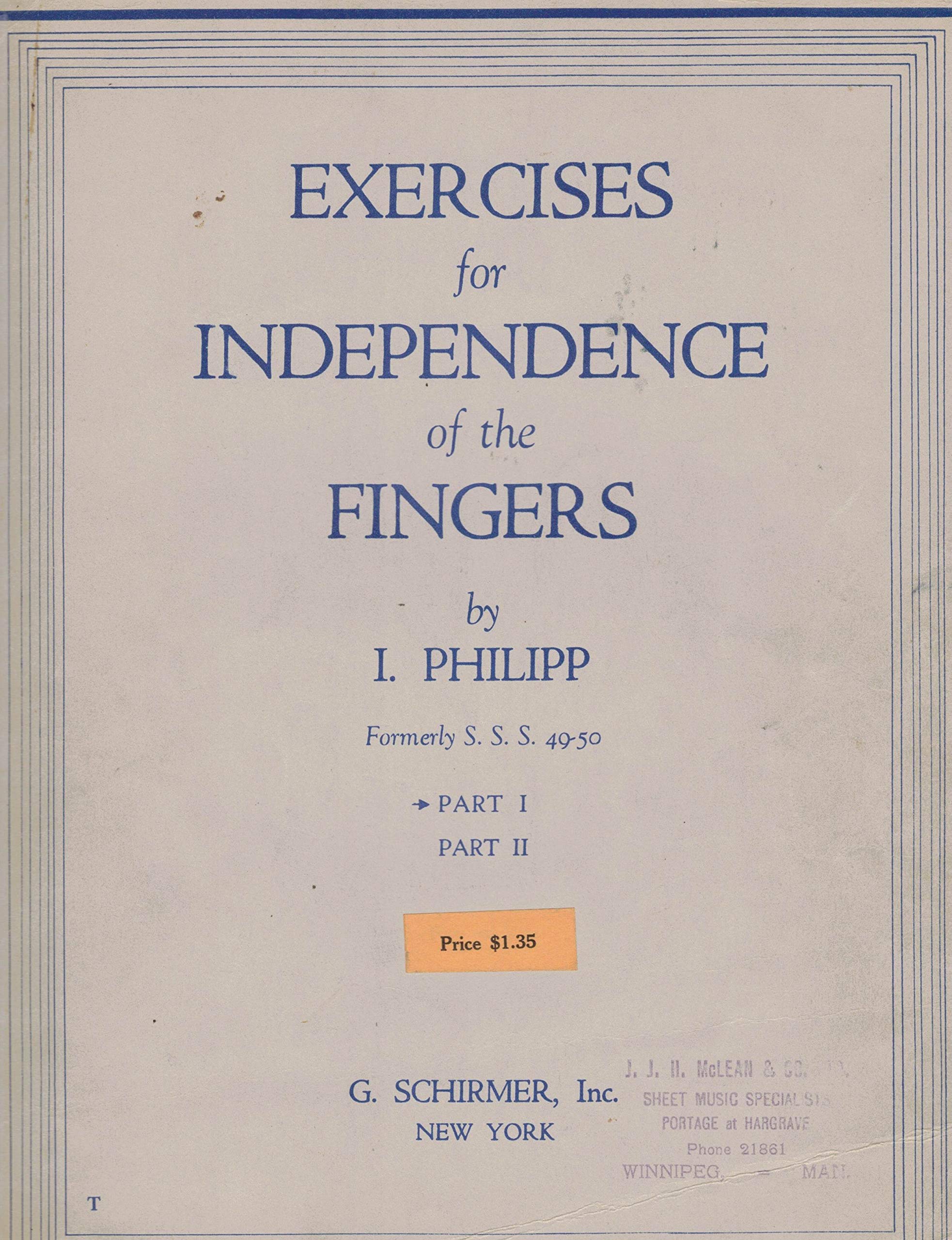 Exercises for Independence of the Fingers. Part I by I.Philipp | Goodreads