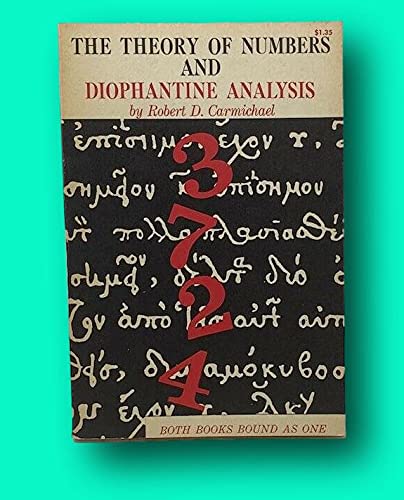 Rare Robert D Carmichael 1st edit/1st print Theory of Numbers and ...