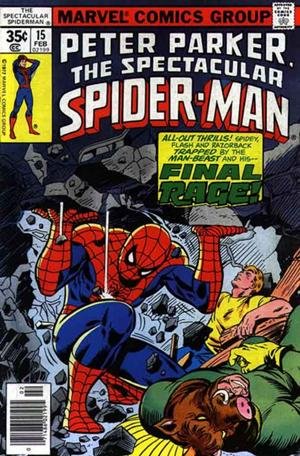 Peter Parker, the Spectacular Spider-man #15 "Man-beast & Razorback ...