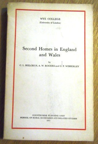 Second homes in England and Wales;: A study of the distribution and use ...