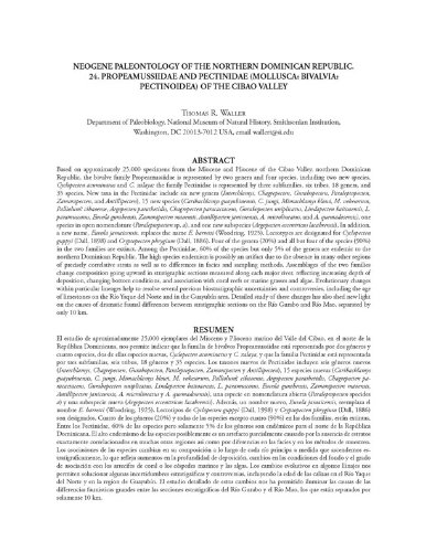 Neogene Paleontology of the Northern Dominican Republic. 24 ...