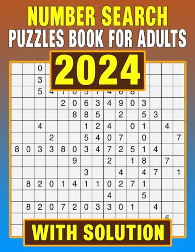 2024 Number Search Puzzles Book For Adults With Solution: These Puzzles ...