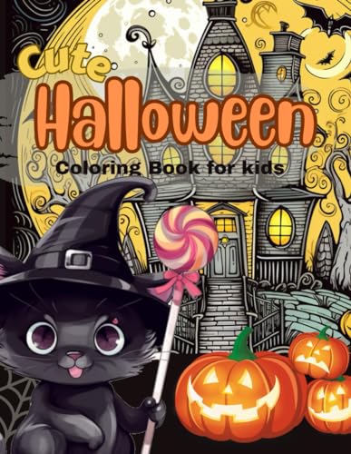 Cute Halloween Coloring Book:: For Kids Ages 8 and up.| 50 Cute, Spooky ...