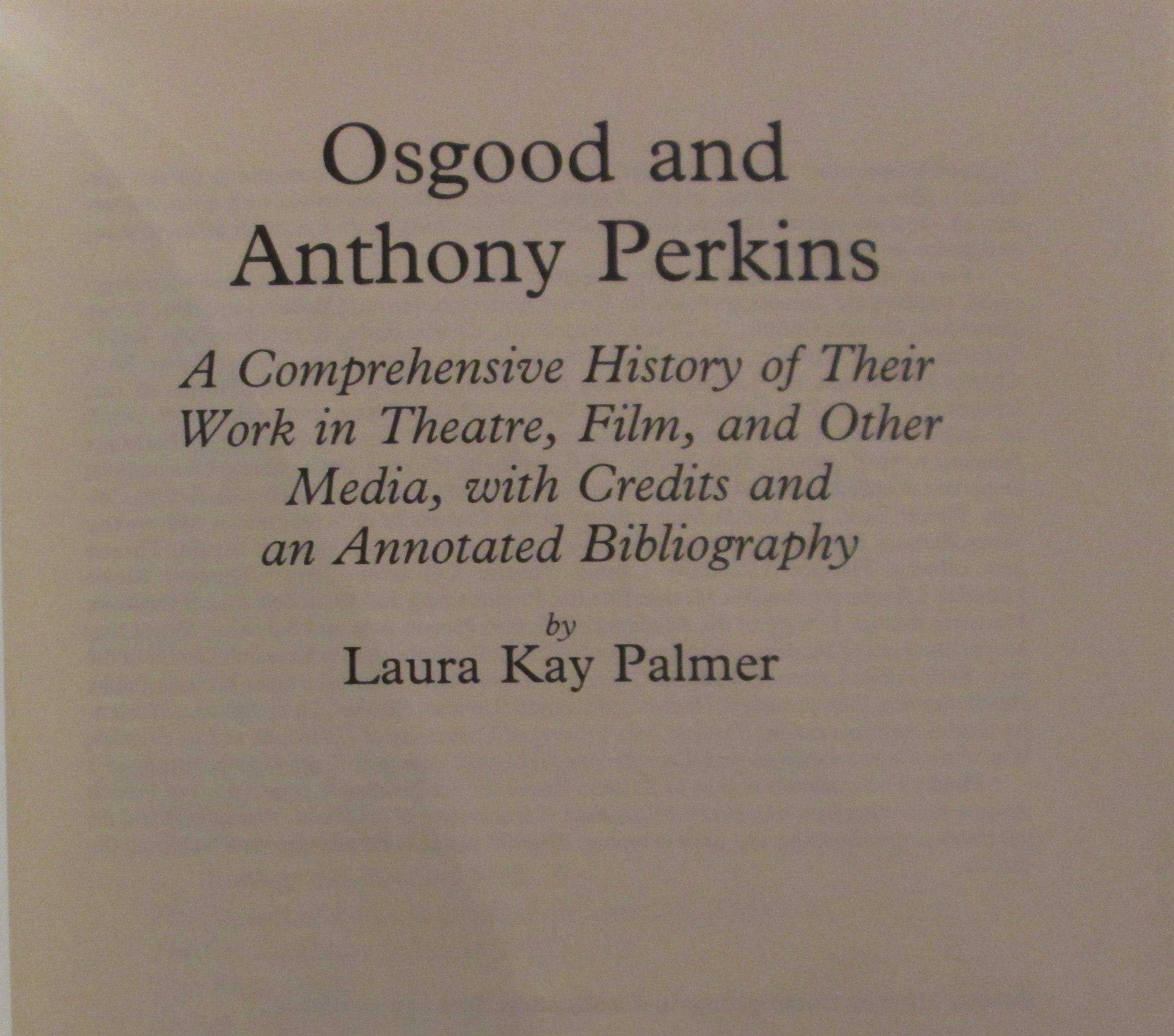 Osgood and Anthony Perkins: A Comprehensive History of Their Work in ...