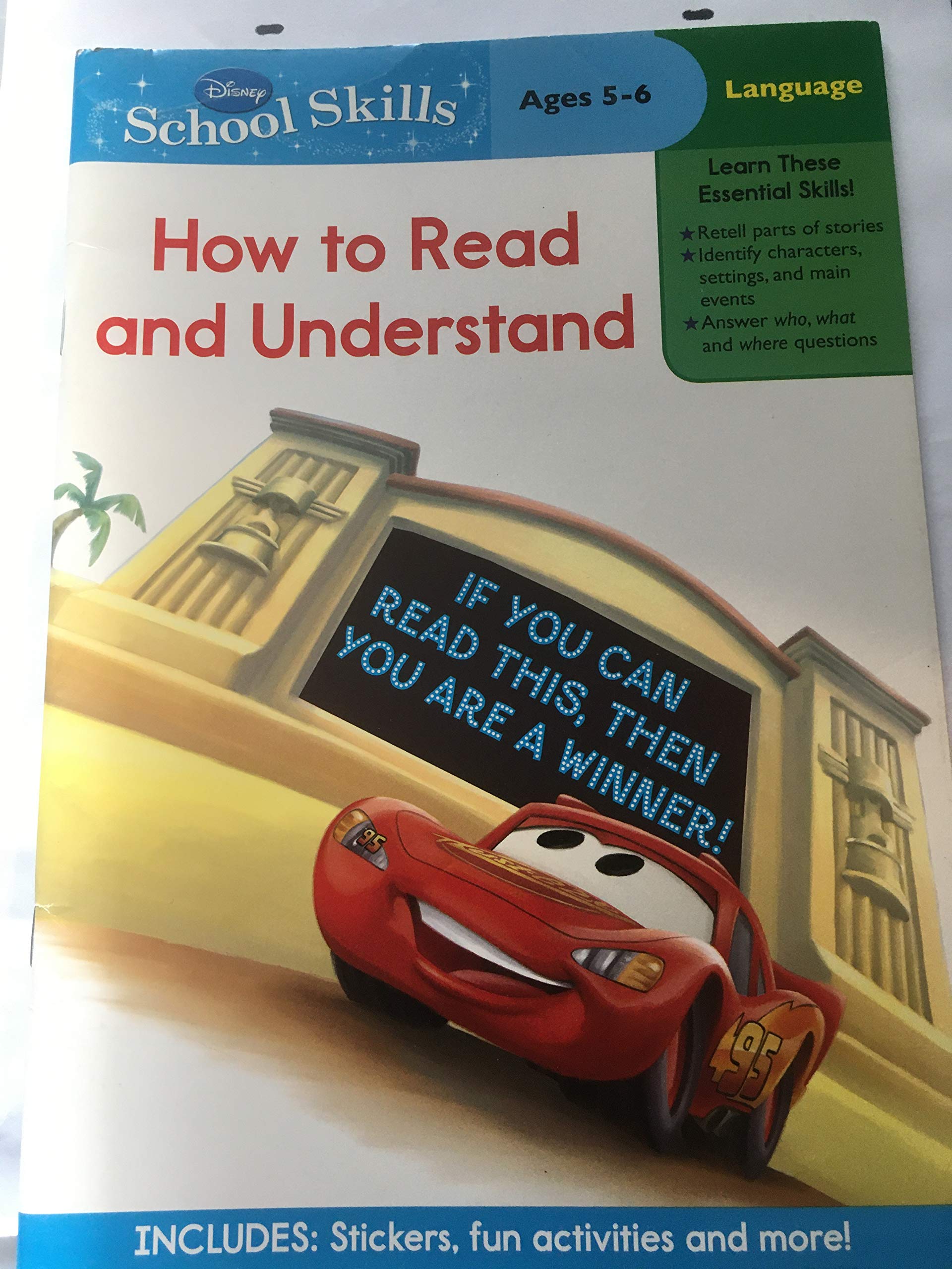 Disney Cars School Skills Workbook - How to Read and Understand by ...