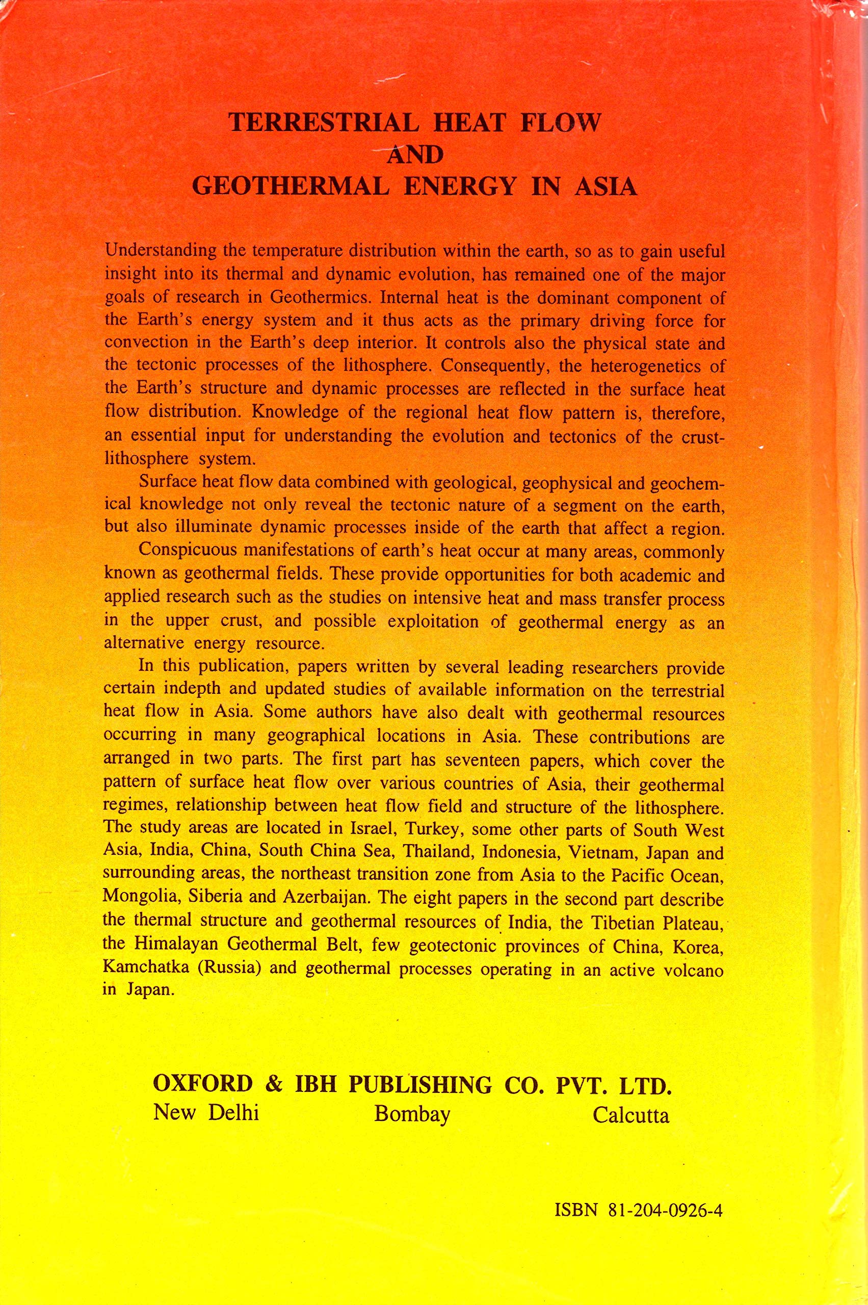 Terrestrial heat flow and geothermal energy in Asia by Makoto Yamano ...
