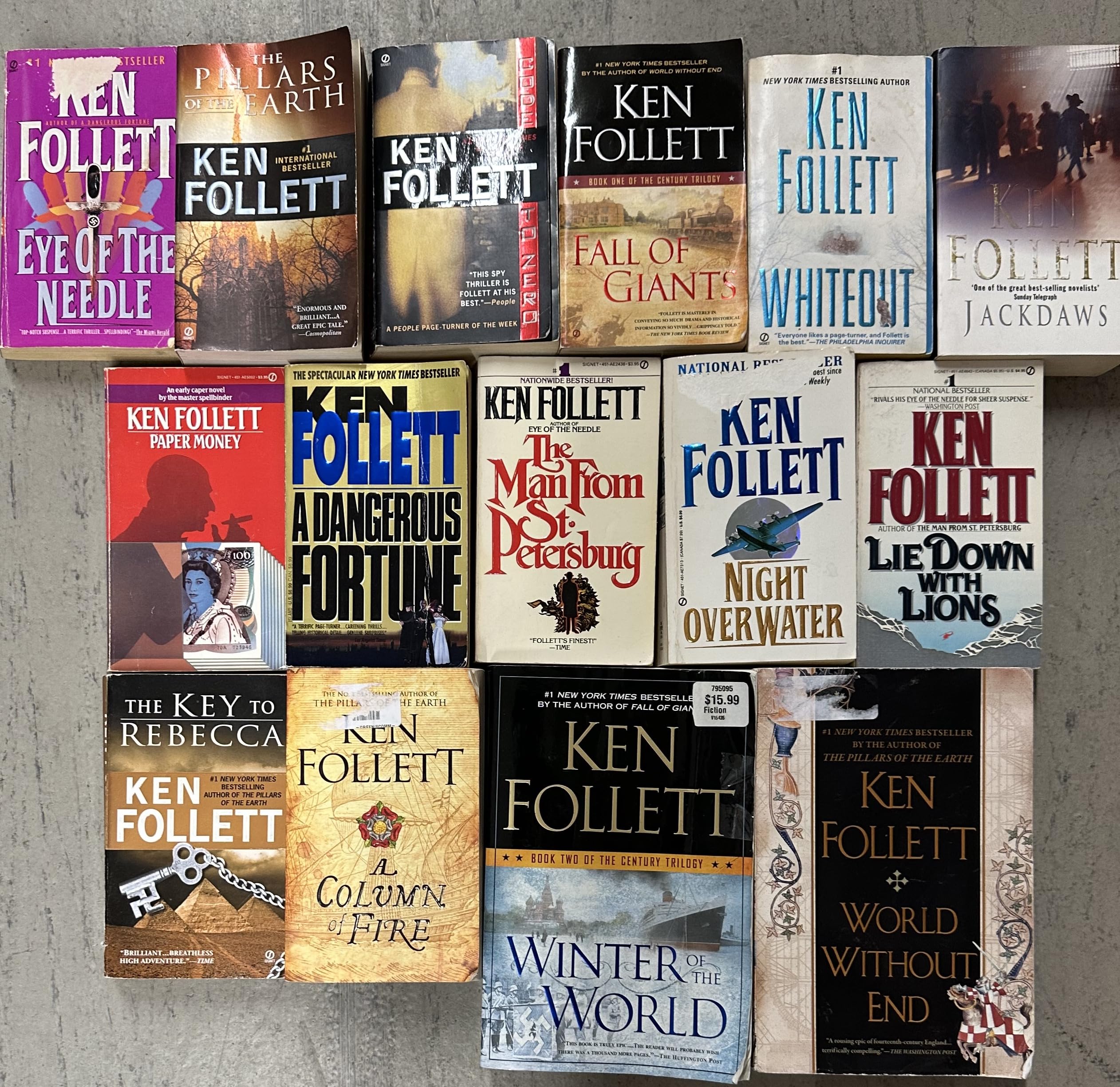 Ken Follett Historical Fiction Novel Collection 15 Book Set by Ken ...